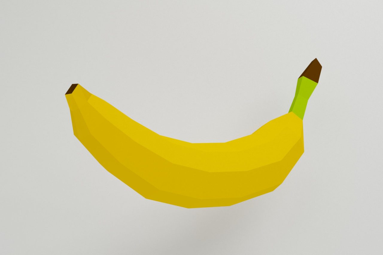 Banana Low Poly PDF Template - LACRAFTA