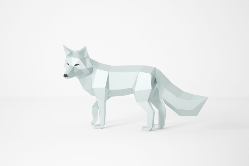 Fox Polygonal Sculpture, Low Poly PDF Template - LACRAFTA