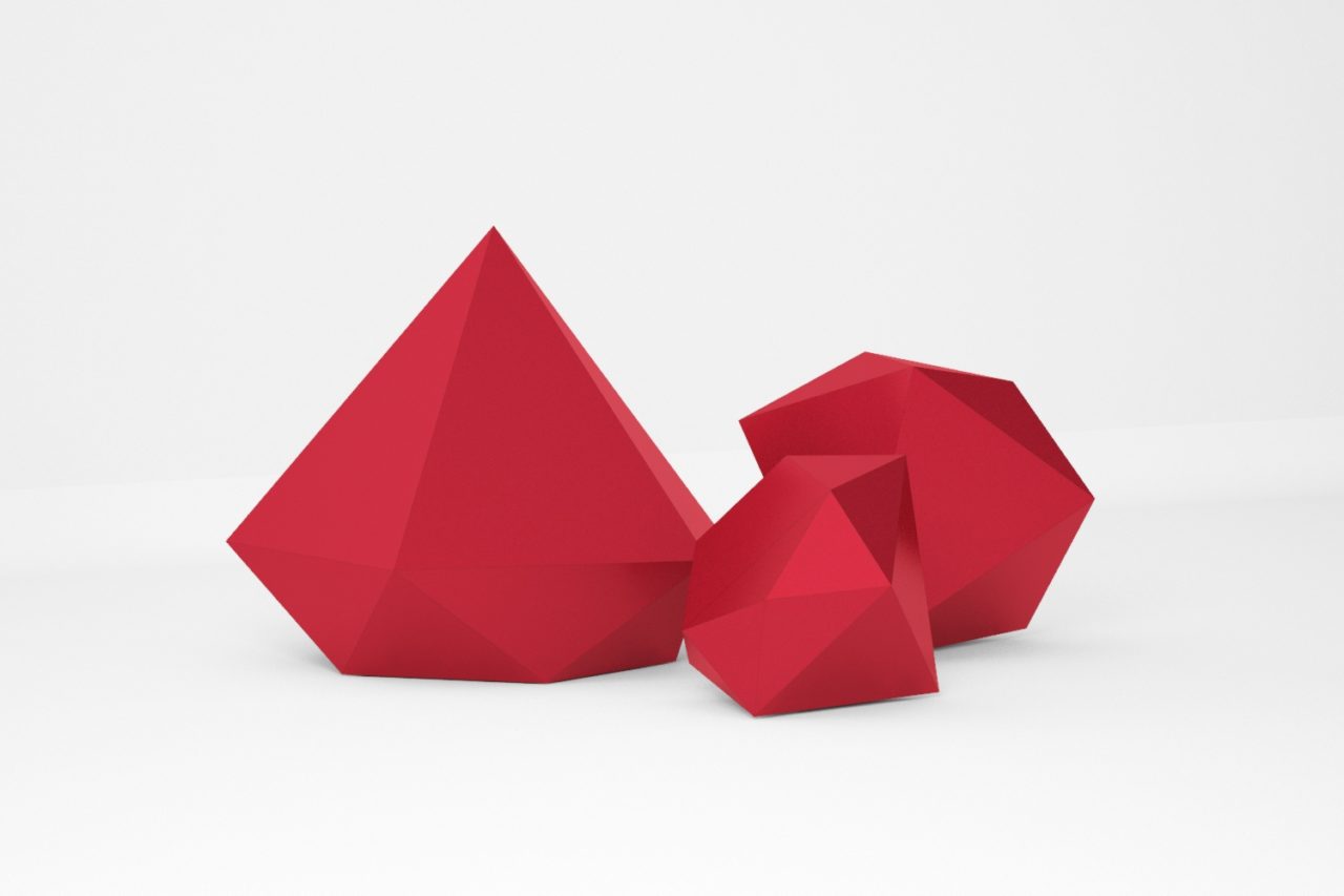 Diamond Low Poly PDF Template 3 sizes | LACRAFTA
