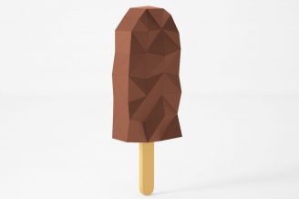 Ice Cream On A Stick Low Poly PDF Template - LACRAFTA