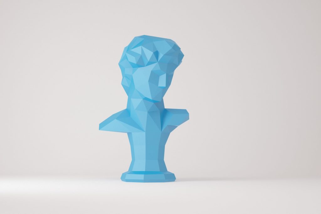 David Sculpture Low Poly PDF Template - LACRAFTA