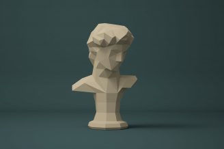 David Sculpture Low Poly PDF Template | LACRAFTA