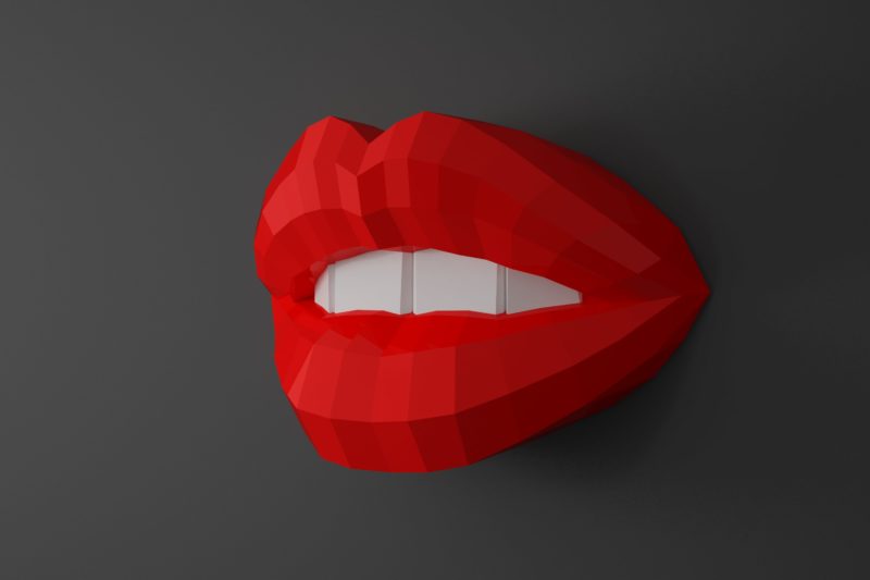 Lips Low Poly PDF Template - LACRAFTA