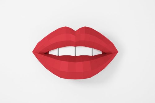 Lips Low Poly PDF Template - LACRAFTA