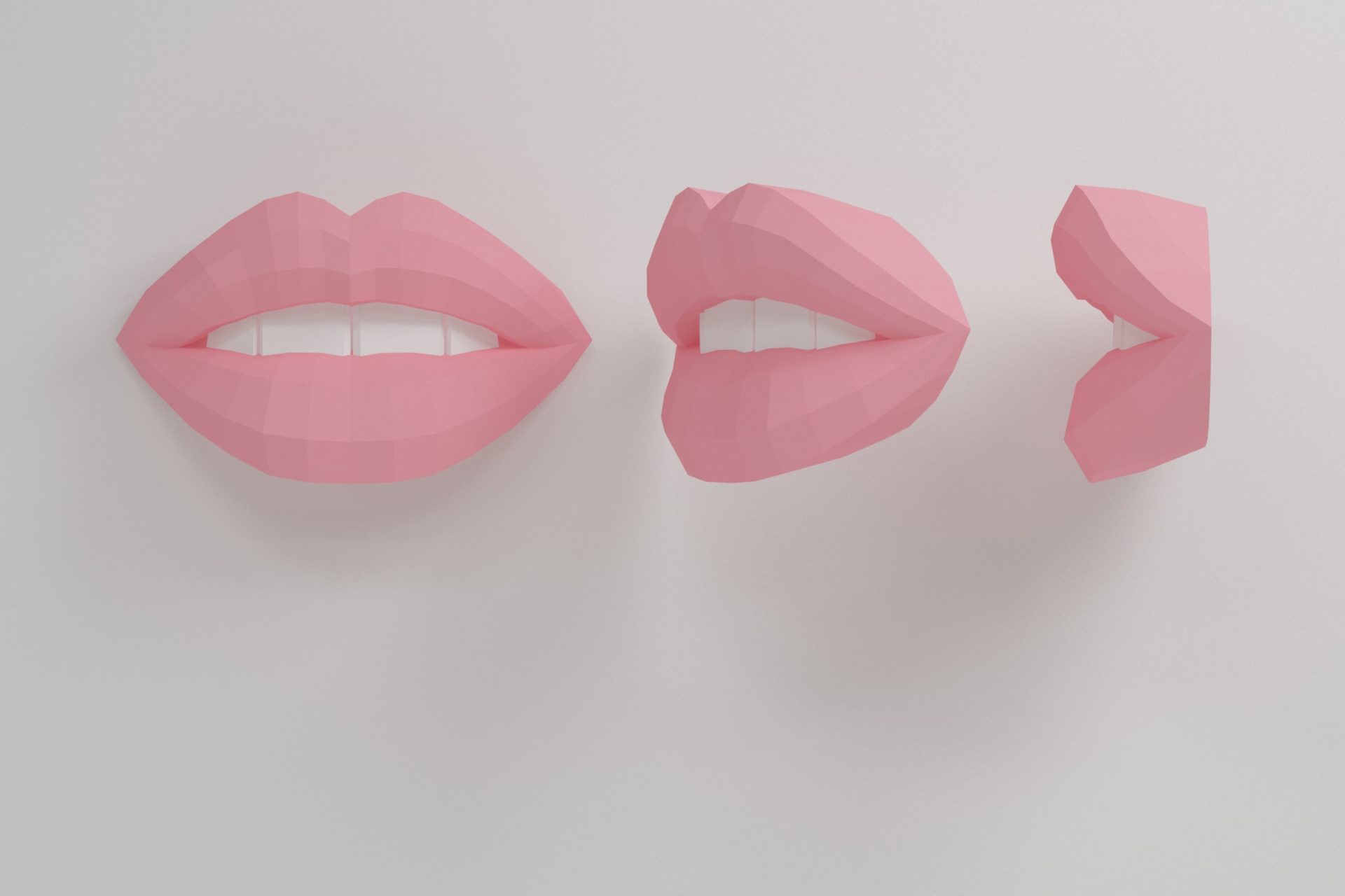 Lips Low Poly PDF Template - LACRAFTA