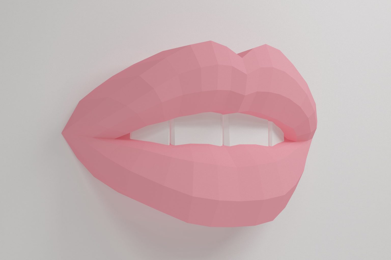Lips Low Poly PDF Template - LACRAFTA