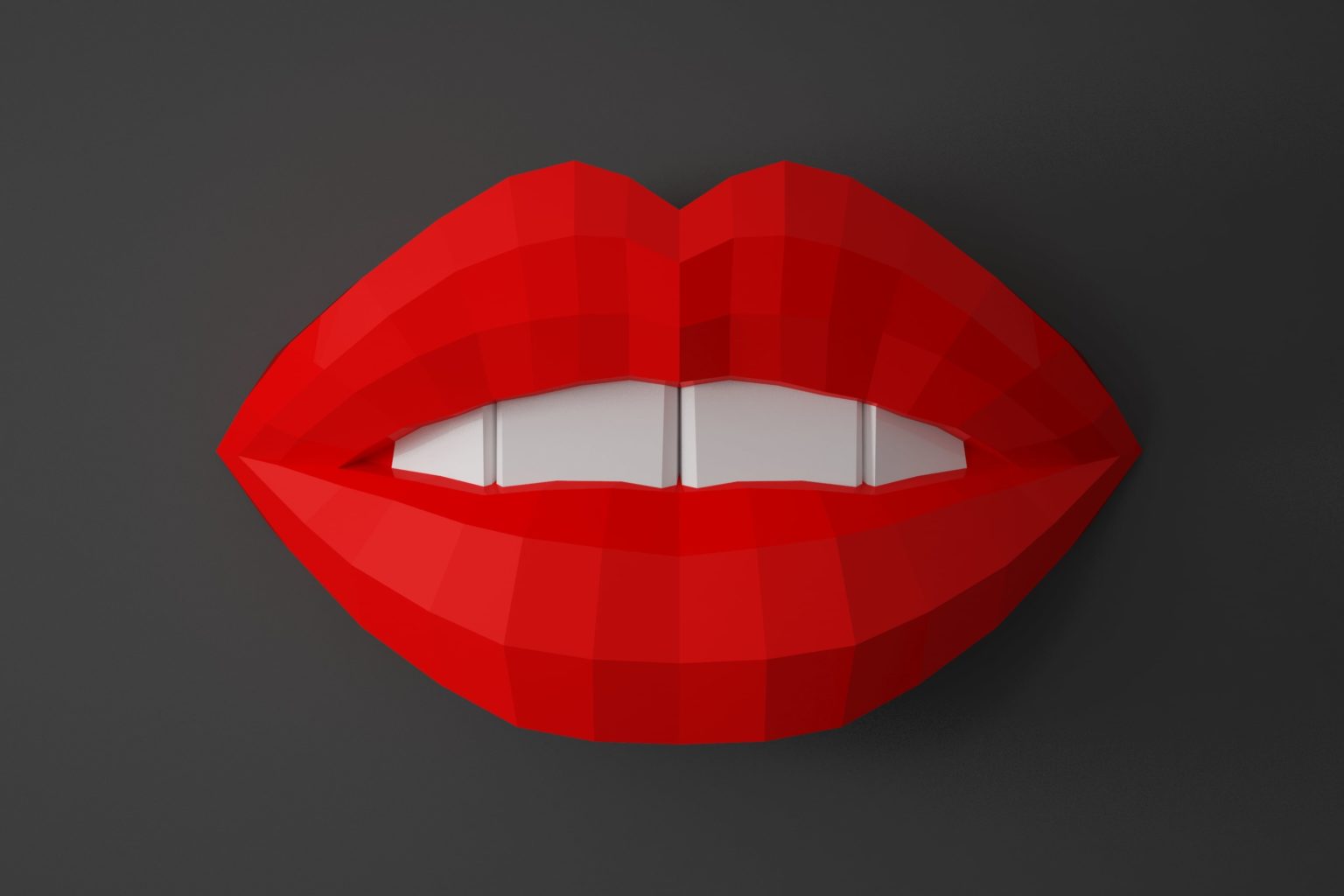 Lips Low Poly PDF Template - LACRAFTA
