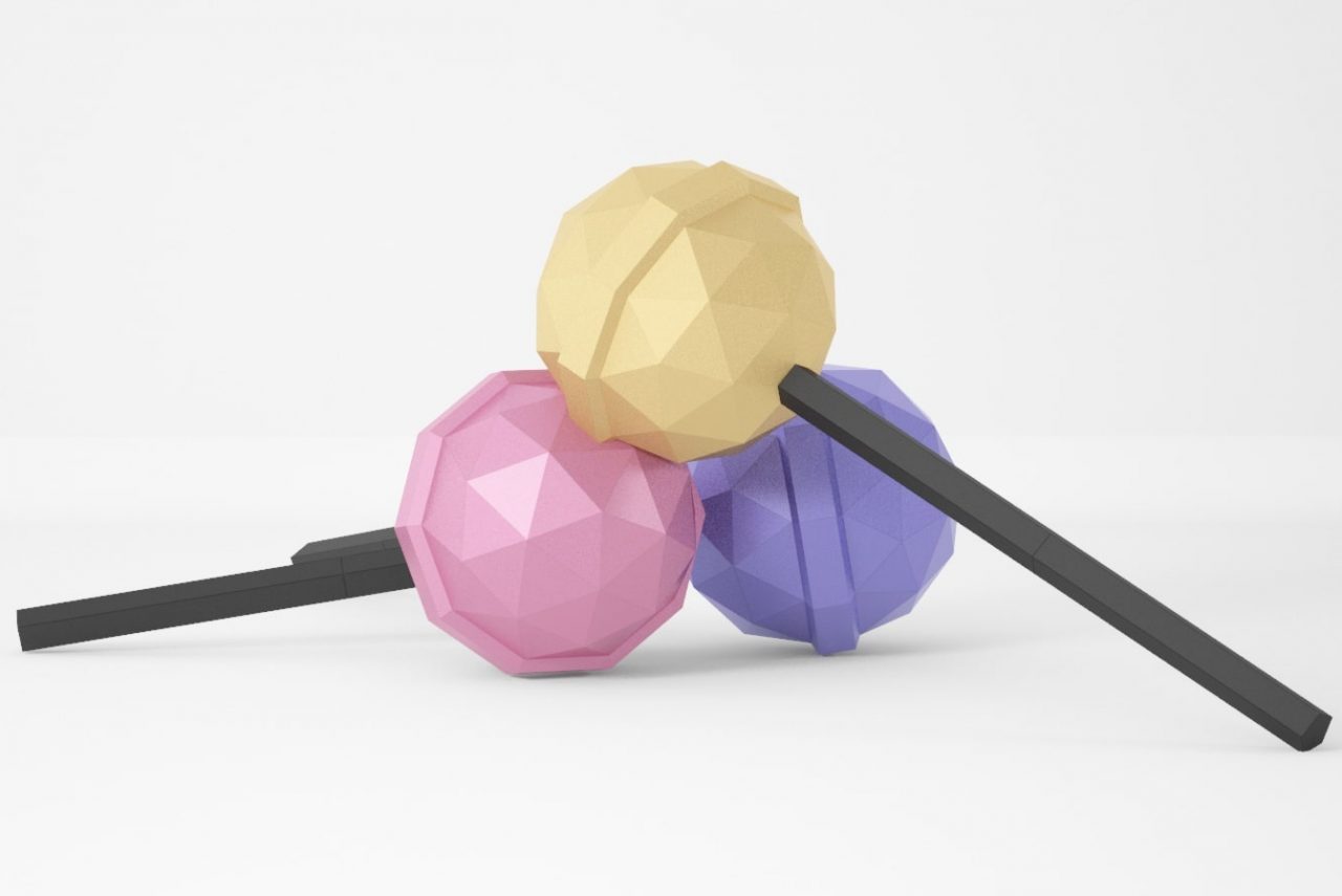 Lollipop Paper Low Poly PDF Template - LACRAFTA