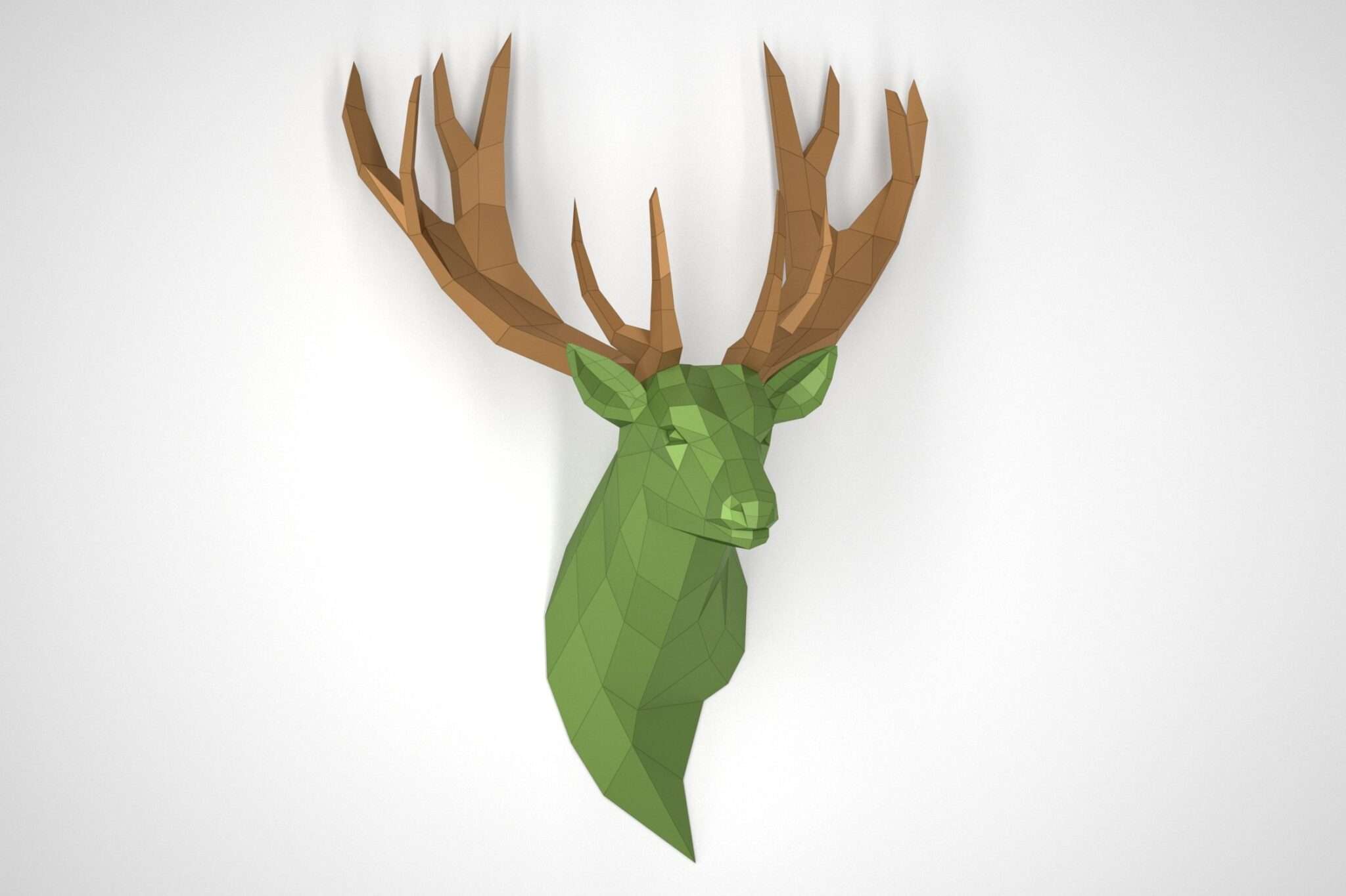 Deer Head Low Poly PDF Template - LACRAFTA