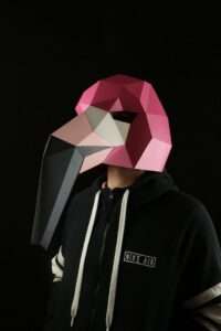 Flamingo Mask DIY, Low Poly Mask, Paper Craft Mask, Pdf Template 3D ...