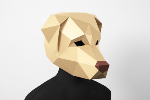 Labrador Dog Mask DIY, Low Poly Mask, Paper Craft Mask, Pdf Template 3D ...