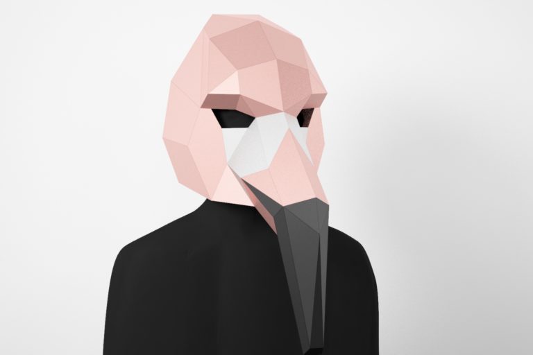 Flamingo Mask DIY, Low Poly Mask, Paper Craft Mask, Pdf Template 3D ...