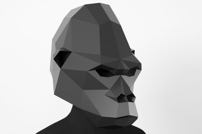 Gorilla Low Poly Mask, DIY Paper Craft Mask Gorilla, PDF Template For ...