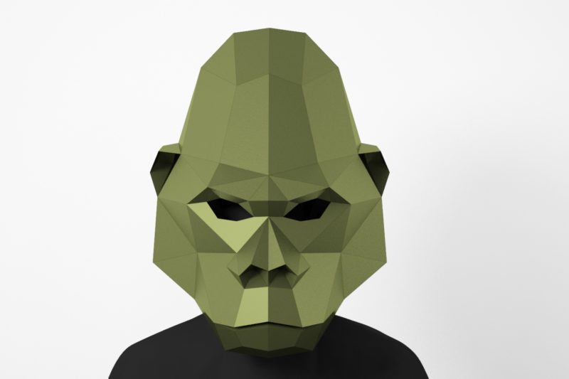 Gorilla Low Poly Mask, DIY Paper Craft Mask Gorilla, PDF Template For ...