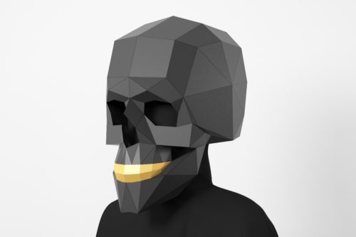 Human Skull Mask DIY, Low Poly Mask Skull, Paper Craft Mask Skull, Pdf ...