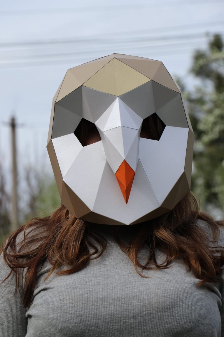 Owl Low Poly Mask, DIY Paper Craft Mask Owl, PDF Template For 3D Masks ...
