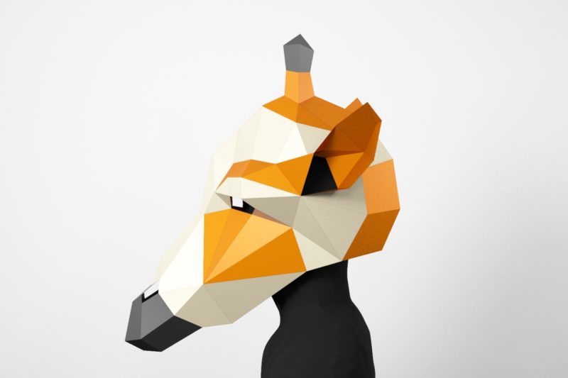 Giraffe Mask DIY, Low Poly Mask, Paper Craft Mask, Pdf Template 3D Mask ...
