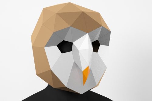 Owl Low Poly Mask, DIY Paper Craft Mask Owl, PDF Template For 3D Masks ...