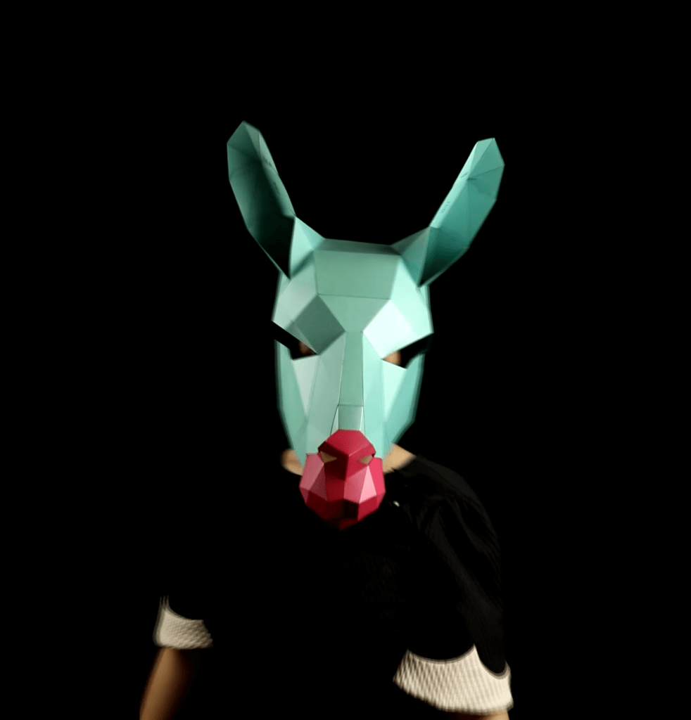 Lama Low Poly Mask, DIY Paper Craft Mask Llama, PDF Template For 3D ...
