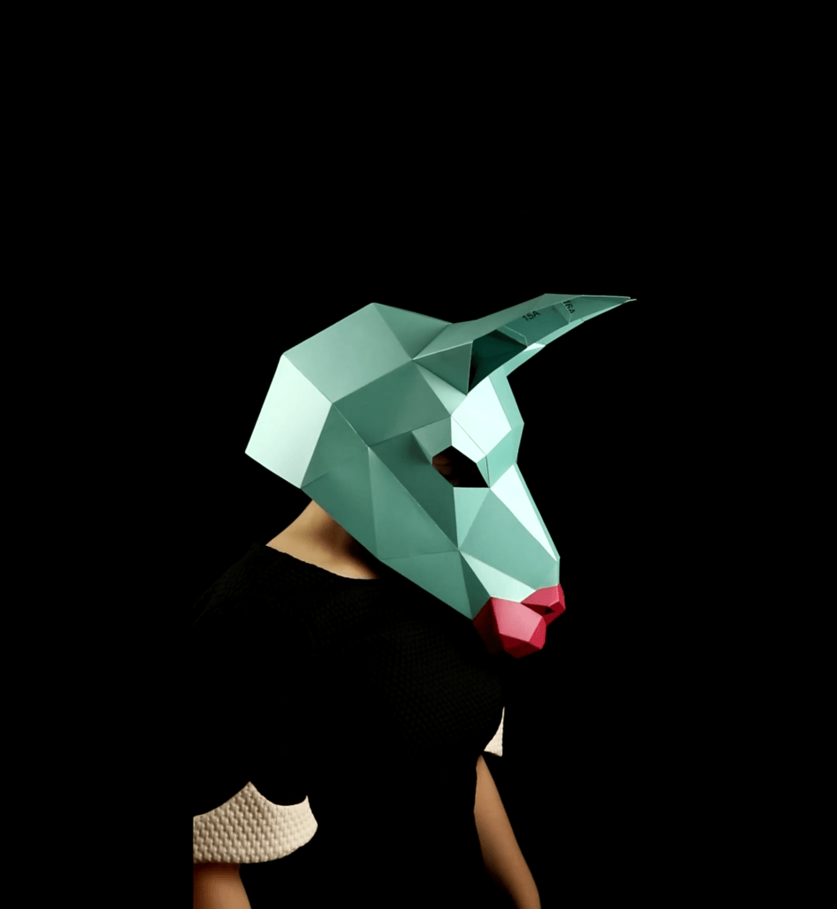 Lama Low Poly Mask, DIY Paper Craft Mask Llama, PDF Template For 3D ...