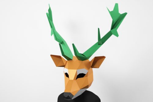 Deer Mask DIY, Low Poly Mask Deer, Paper Craft Mask Deer, Pdf Template ...