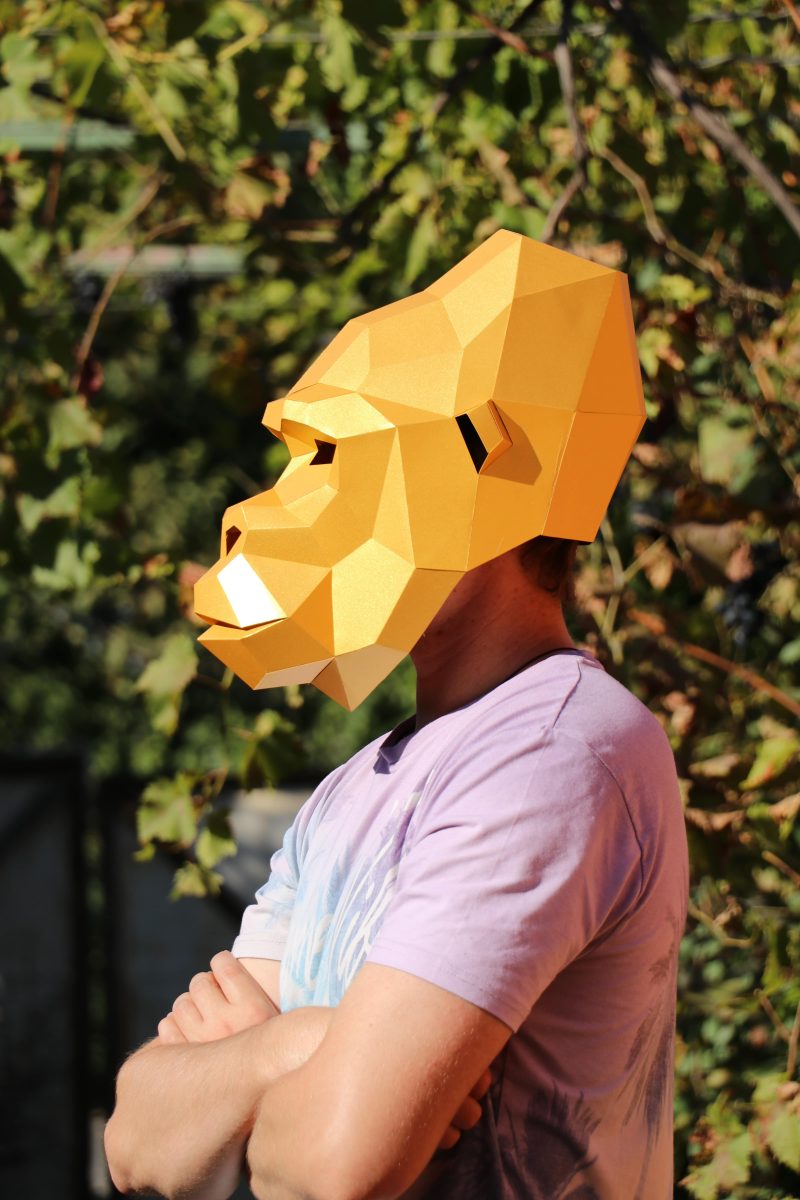 Gorilla Mask DIY, Low Poly Mask Gorilla, Paper Craft Mask Gorilla, Pdf ...