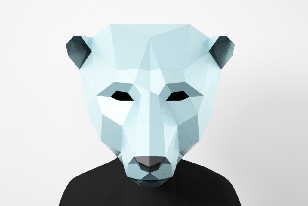 Polar Bear mask Low Poly 3D Mask, DIY Paper Craft Mask Polar Bear, PDF ...