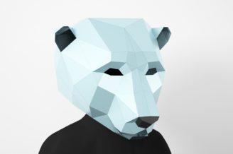 Polar Bear mask Low Poly 3D Mask, DIY Paper Craft Mask Polar Bear, PDF ...
