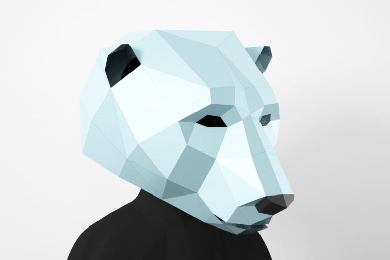 Polar Bear mask Low Poly 3D Mask, DIY Paper Craft Mask Polar Bear, PDF ...