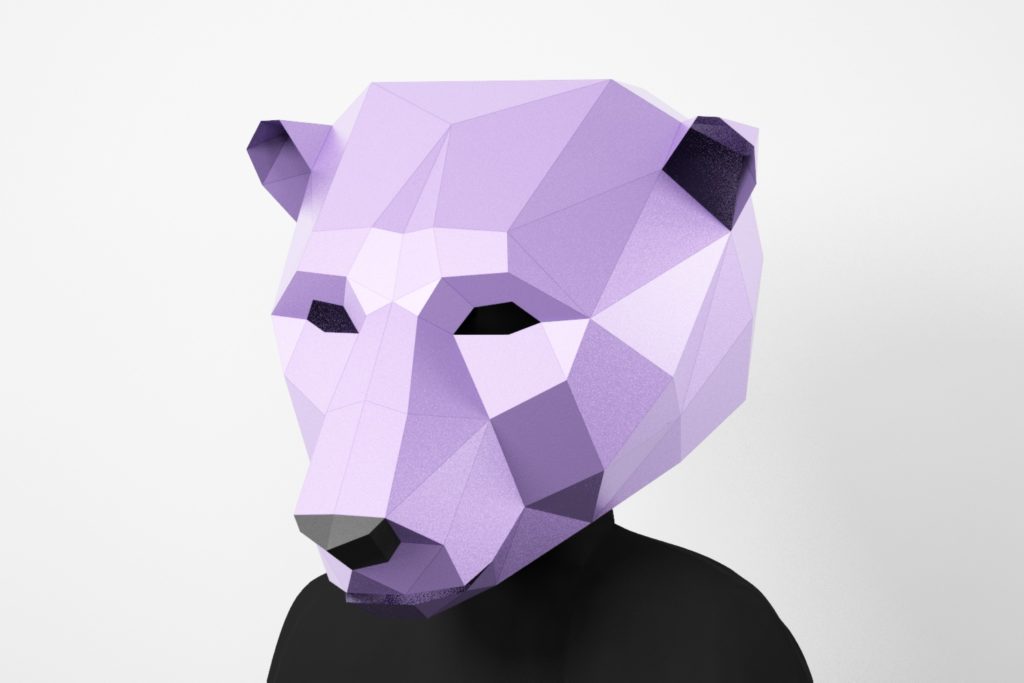 Polar Bear mask Low Poly 3D Mask, DIY Paper Craft Mask Polar Bear, PDF ...