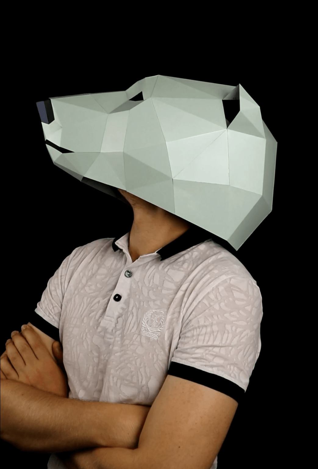 Polar Bear mask Low Poly 3D Mask, DIY Paper Craft Mask Polar Bear, PDF ...