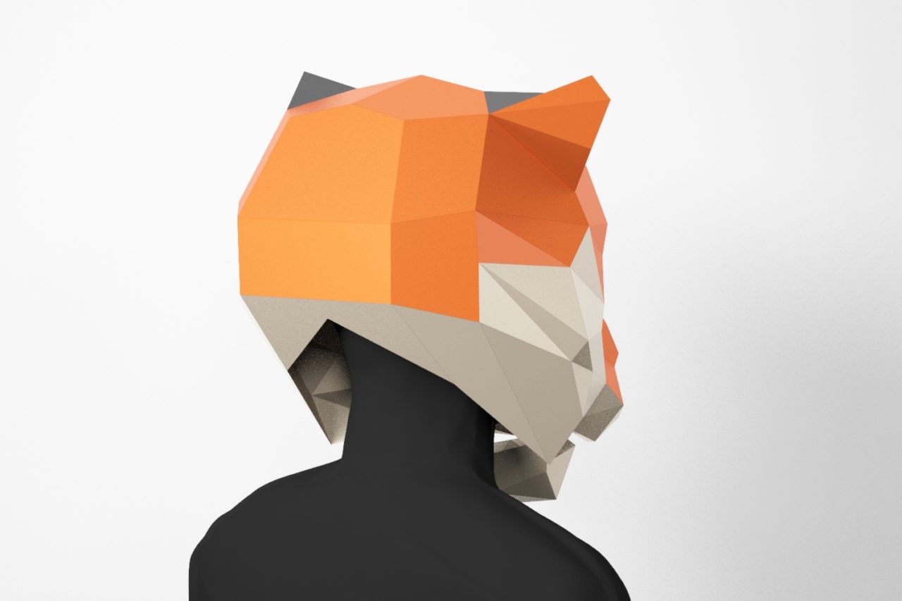 Máscara de tigre Low Poly 3D Mask, DIY Paper Craft Mask Tiger ...