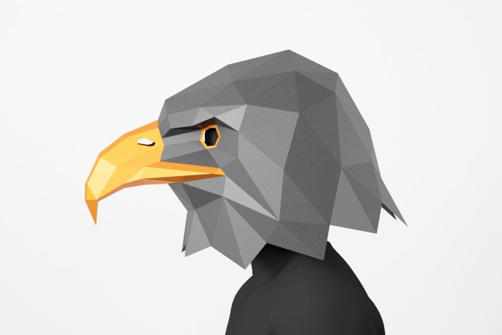 Eagle Mask PDF Template For Assembly - LACRAFTA