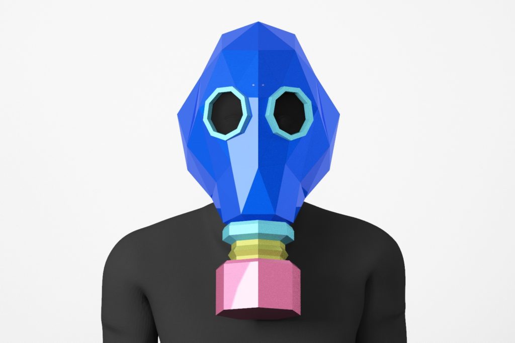 Gas mask, DIY papercraft mask PDF template - LACRAFTA