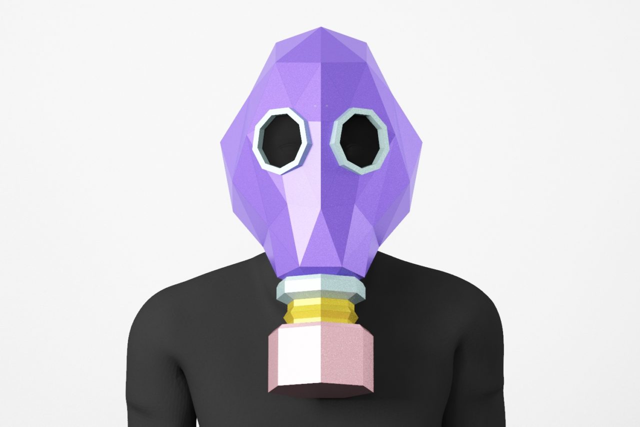 Gas mask, DIY papercraft mask PDF template - LACRAFTA