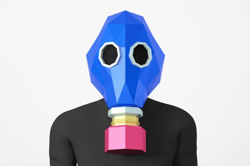 Gas mask, DIY papercraft mask PDF template - LACRAFTA