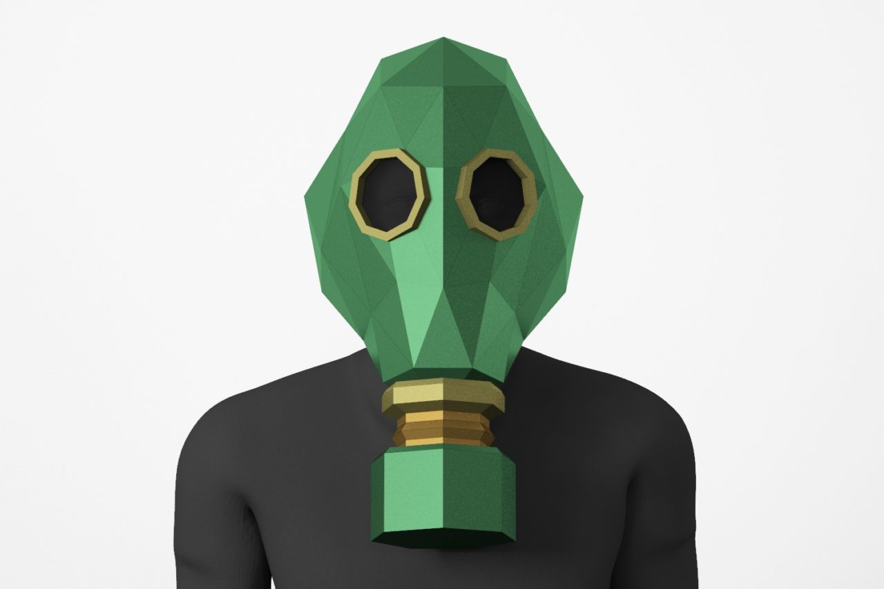 Gas mask, DIY papercraft mask PDF template - LACRAFTA