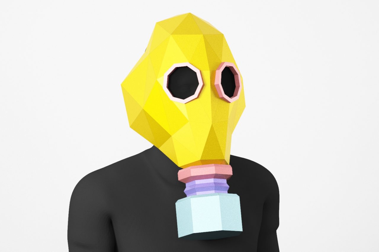 Gas mask, DIY papercraft mask PDF template - LACRAFTA