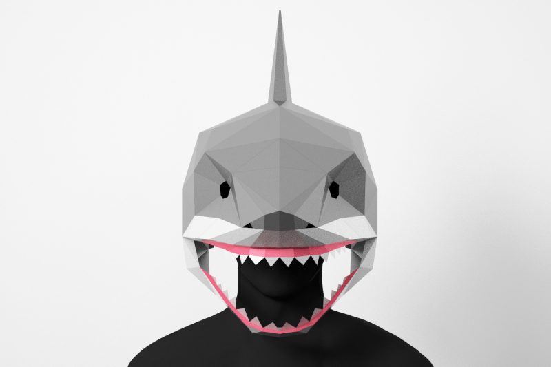 Shark mask PDF template - LACRAFTA