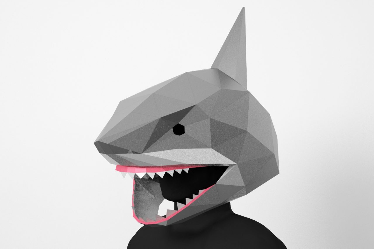 Shark mask PDF template - LACRAFTA