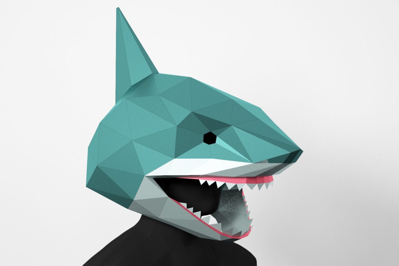 Shark mask PDF template - LACRAFTA