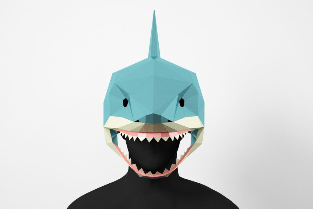 Shark mask PDF template - LACRAFTA