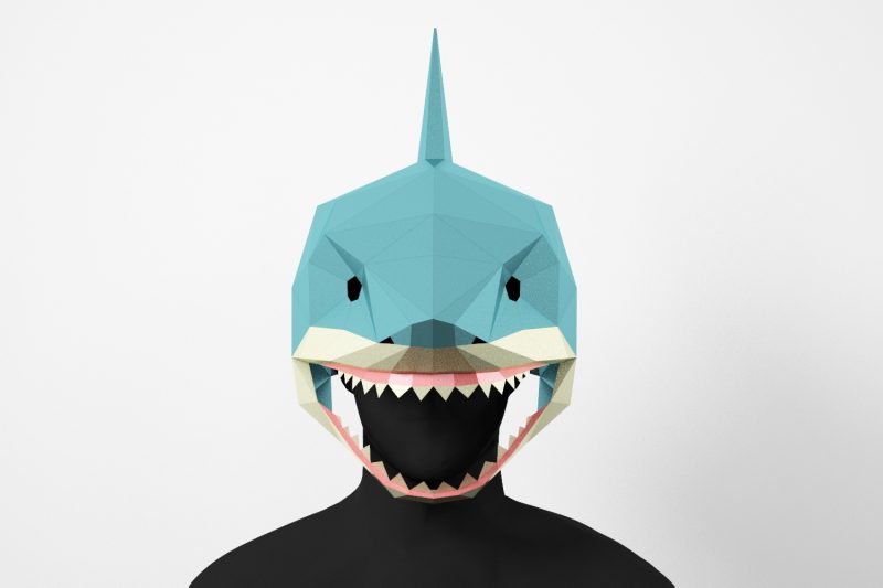 Shark mask PDF template - LACRAFTA