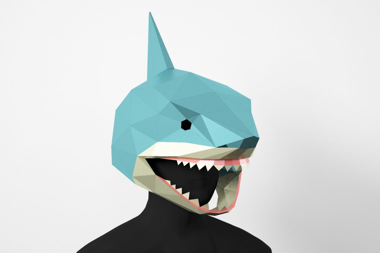 Shark mask PDF template - LACRAFTA