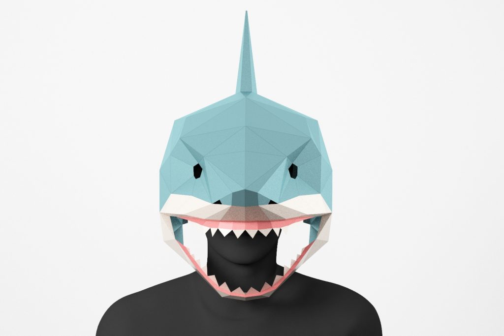 Shark mask PDF template - LACRAFTA