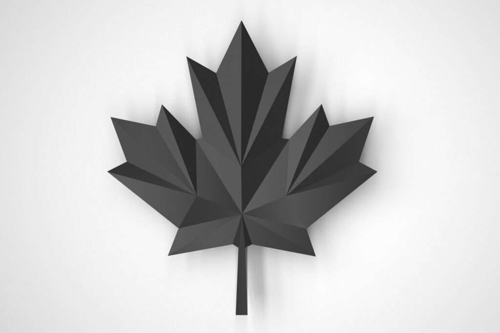 Maple Leaf Canadian Flag, 3D Figure in Polygonal style, Papercraft ...
