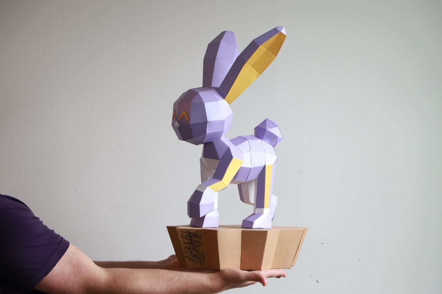 Walking Bunny Papercraft Sculpture – PDF Template - LACRAFTA