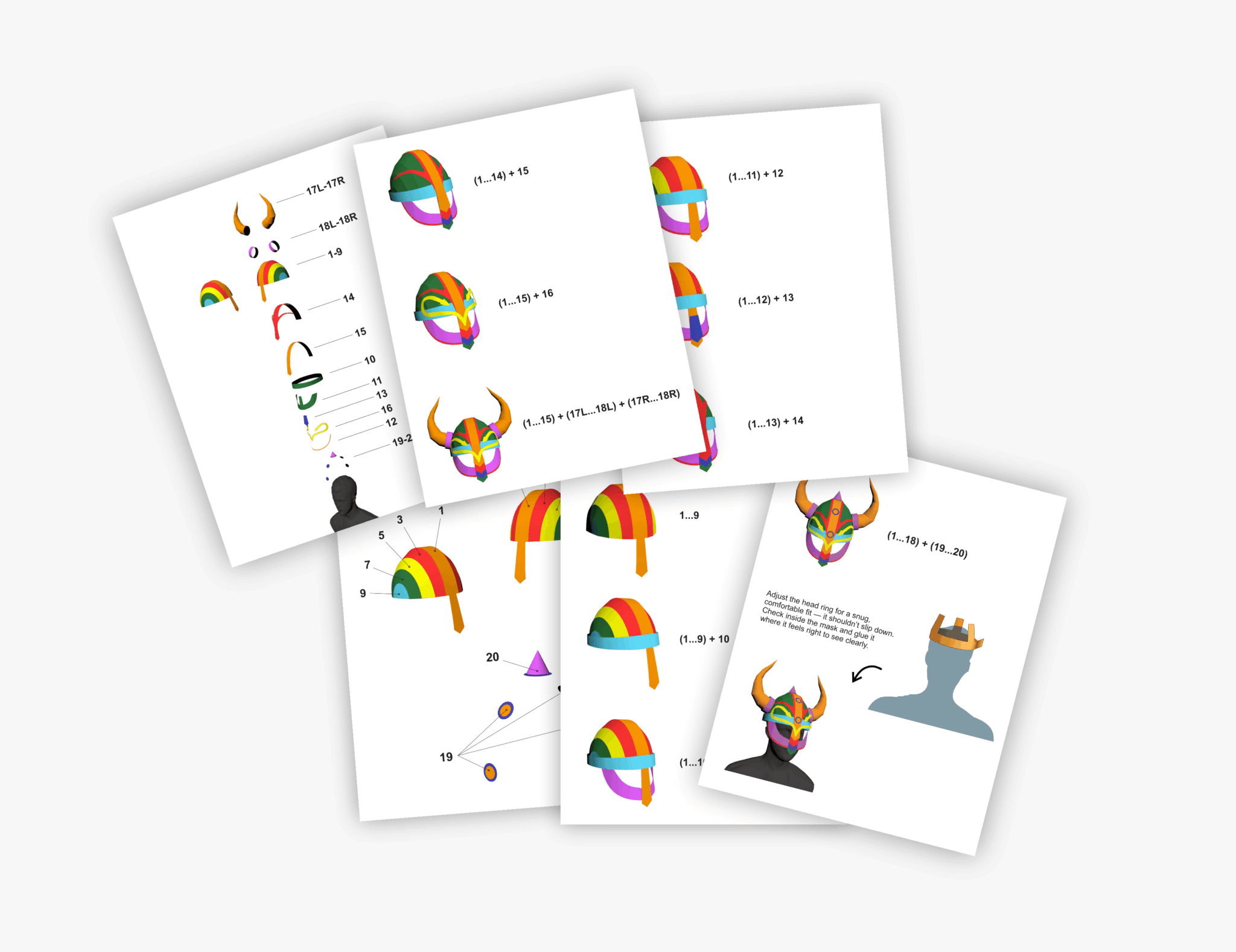 Viking Helmet — DIY Papercraft Template • Cardstock or EVA Foam • Ready ...